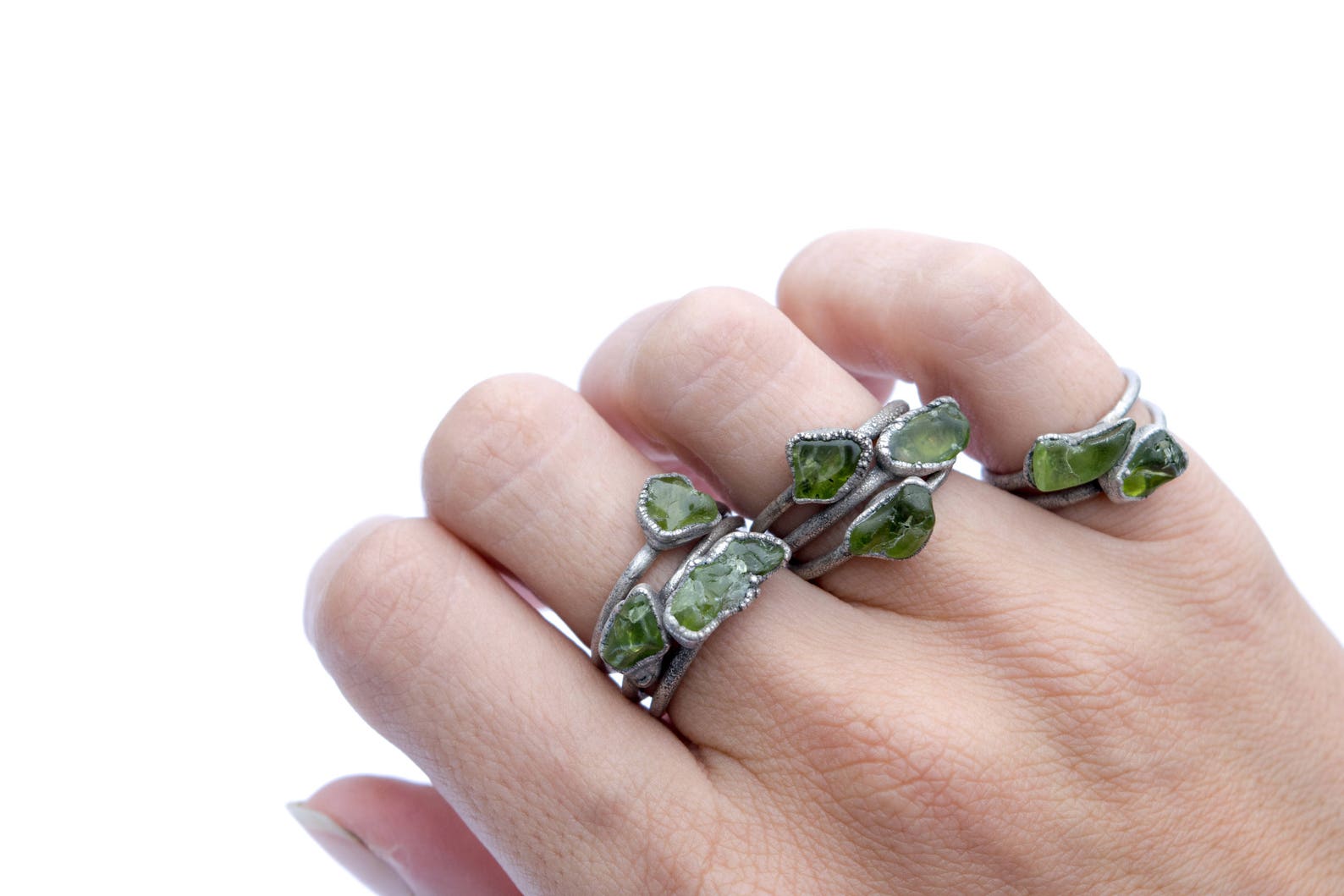 Green Peridot Ring Raw Peridot Ring Copper & Peridot Ring | Etsy