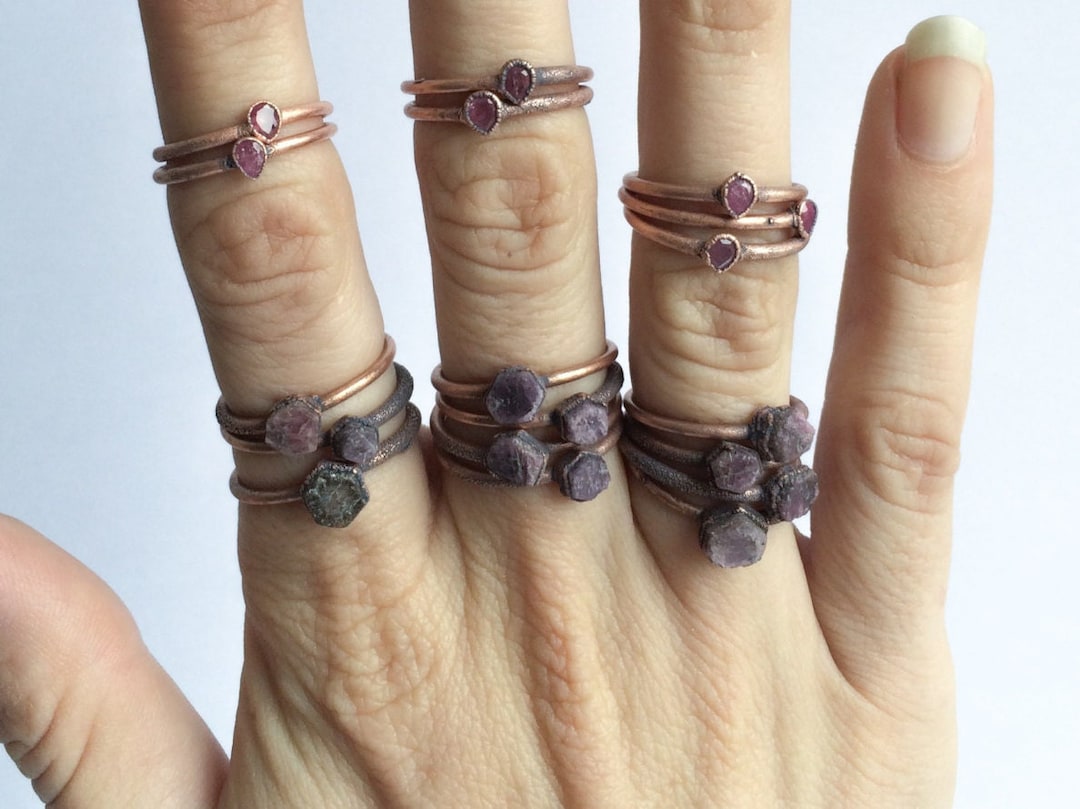 Raw Ruby Ring | Red Ruby Stacking Ring | Real Ruby Jewelry | Natural Ruby Ring | Rough Ruby ...