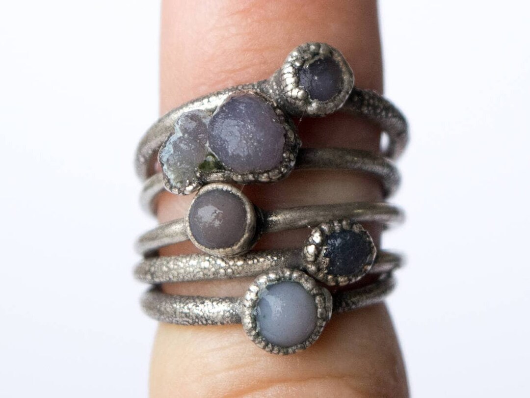 GRAPE Agate Ring | Raw Grape Agate Ring | Copper and Natural Agate ...