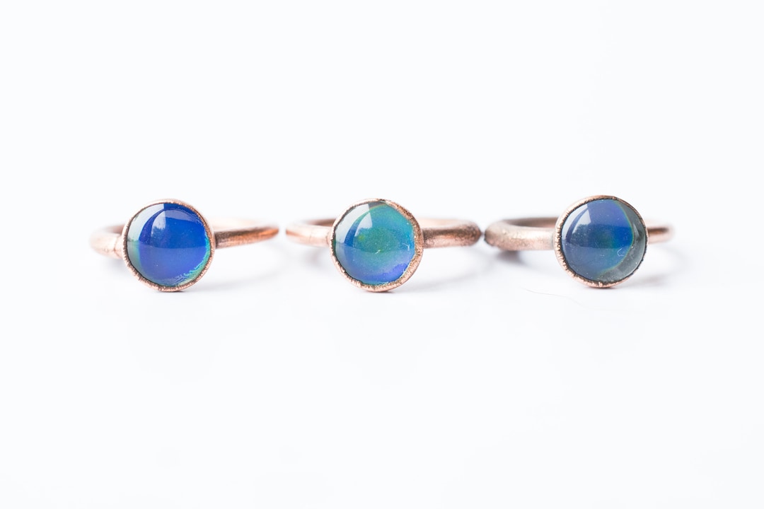 SALE Mood Ring | Electroformed | Organic Copper Jewelry | Blue Mood ...