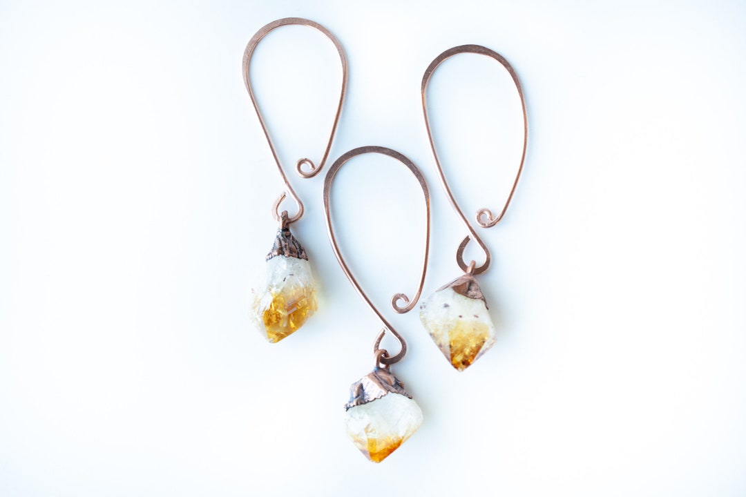 Citrine Crystal Ornament | Raw Crystal Ornament | Raw Citrine Christmas ...