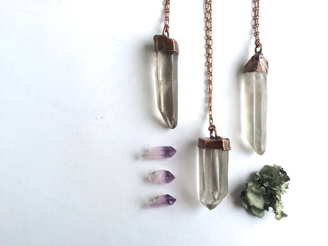 SALE Large Crystal Necklace | Large Raw Crystal Necklace | Raw Mineral ...