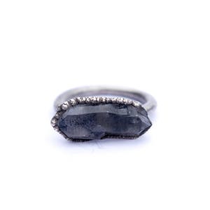 TIBETAN Crystal Ring | Raw Anthraxolite Crystal Ring | Double ...