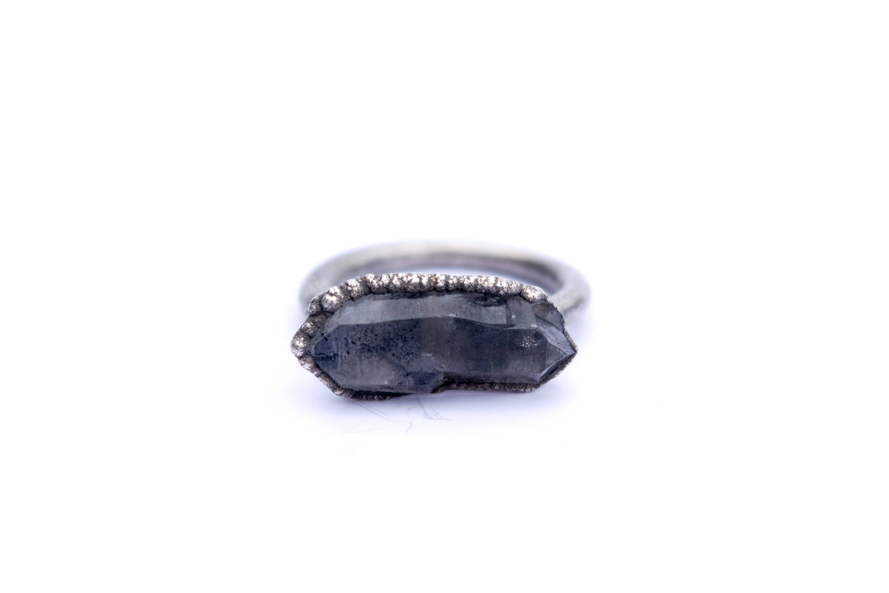 TIBETAN Crystal Ring Raw Anthraxolite Crystal Ring Double - Etsy