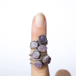 RAW Ruby Stacking Ring | Real Ruby Jewelry | Natural Ruby Ring | Rough Ruby Stacking Ring | Raw ...