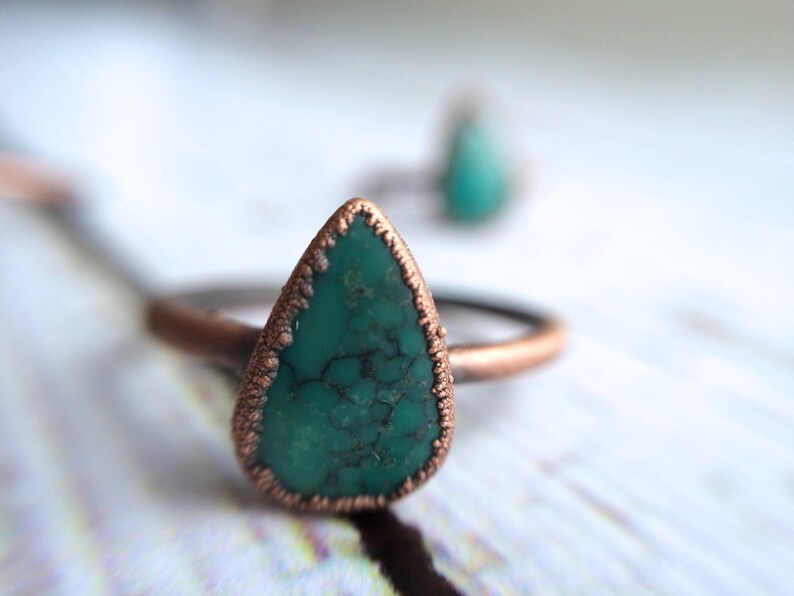 Turquoise Ring | Simple Stone Stacking Ring | Turquoise Stone Ring ...
