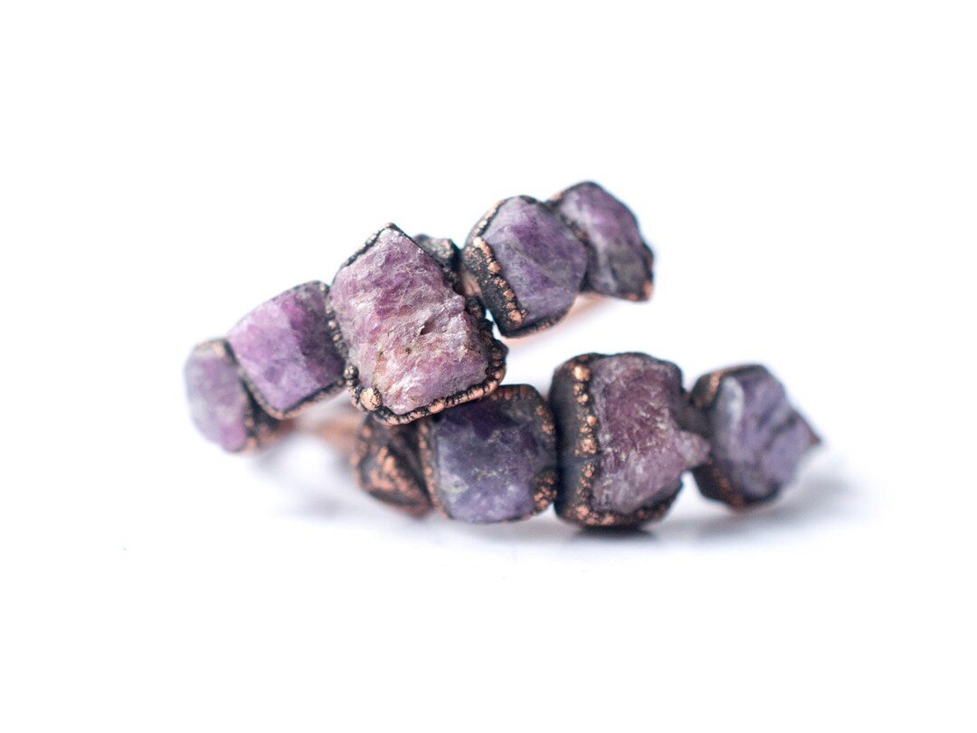 Multi Stone Ring | Red Ruby Stacking Ring | Real Ruby Jewelry | Natural Ruby Ring | Rough Ruby ...