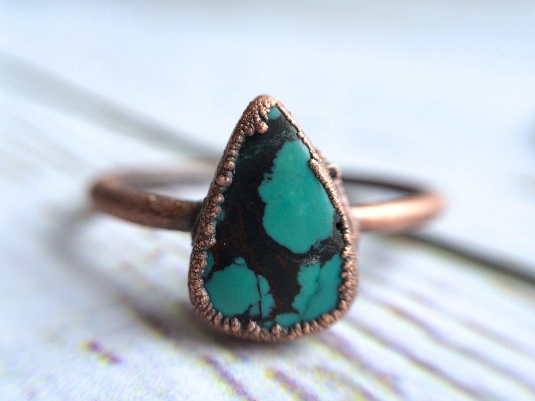 Turquoise Ring | Simple Stone Stacking Ring | Turquoise Stone Ring ...