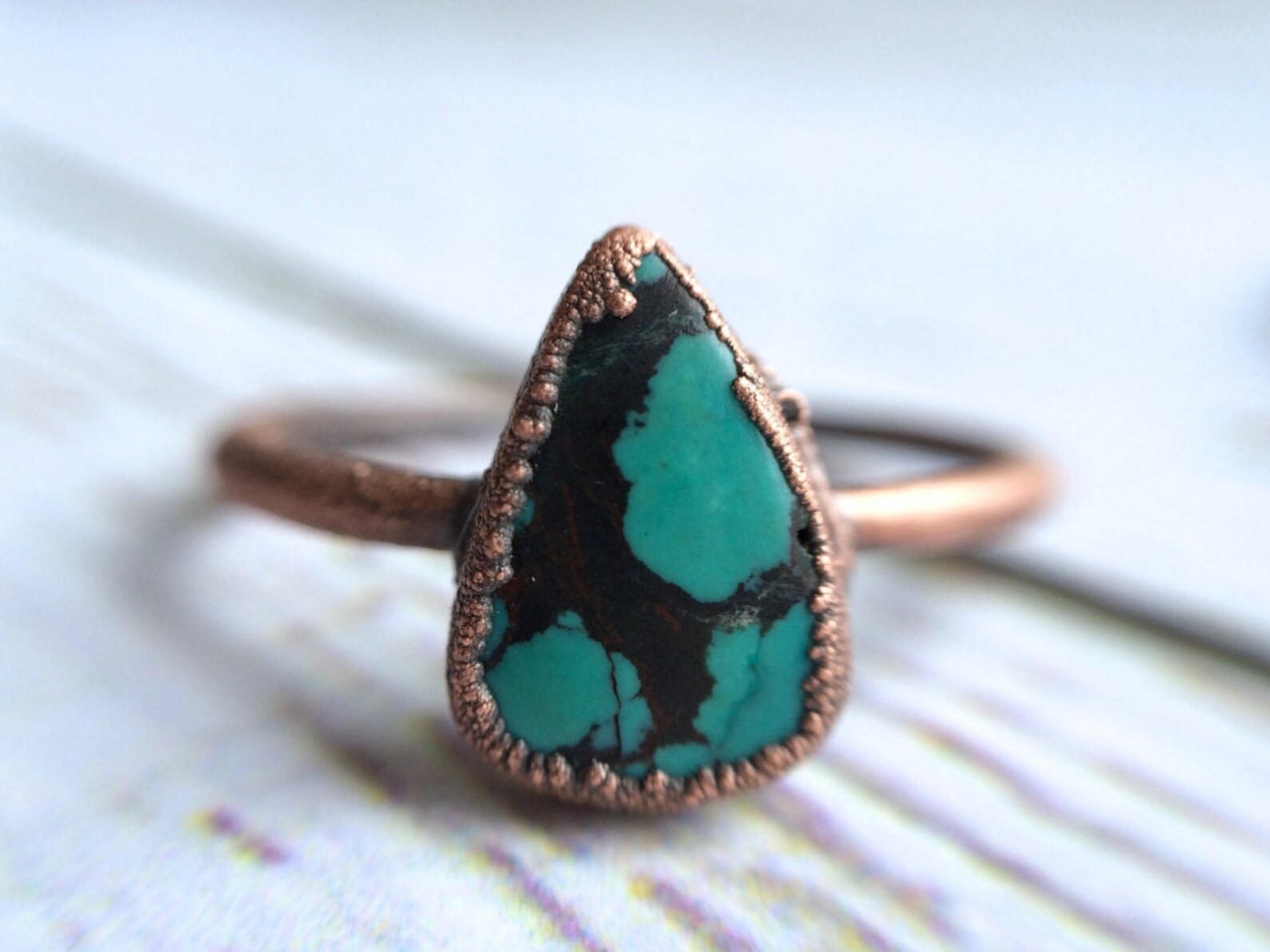 Turquoise Ring | Simple Stone Stacking Ring | Turquoise Stone Ring ...