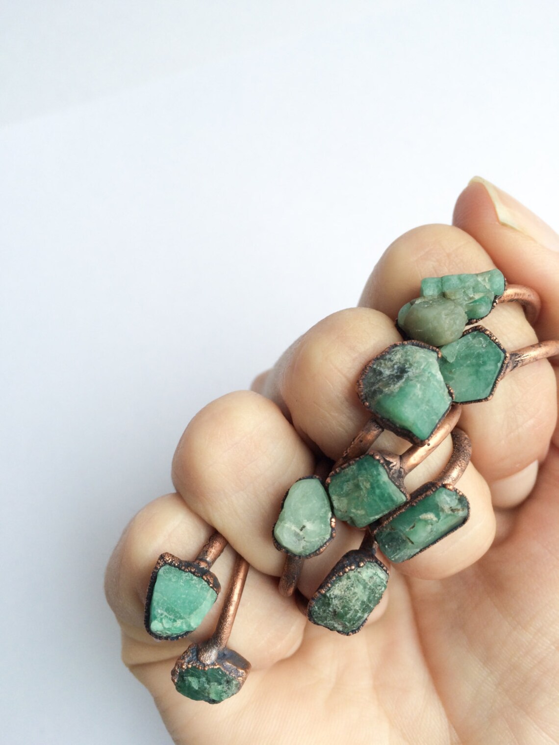 Rough Emerald Ring Raw Emerald Birthstone Ring Raw Stone - Etsy