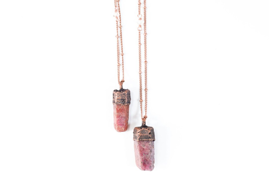 Ruby Crystal Necklace Raw Ruby Necklace Raw Mineral - Etsy