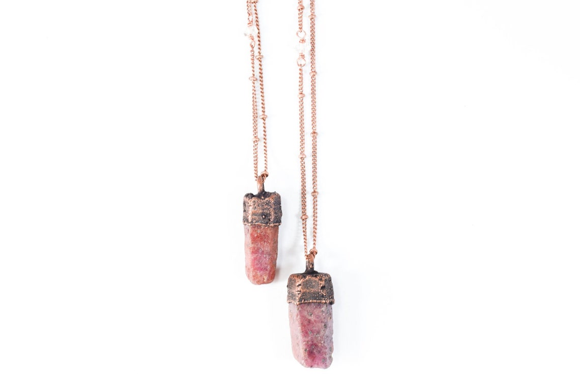 Ruby Crystal Necklace Raw Ruby Necklace Raw Mineral - Etsy