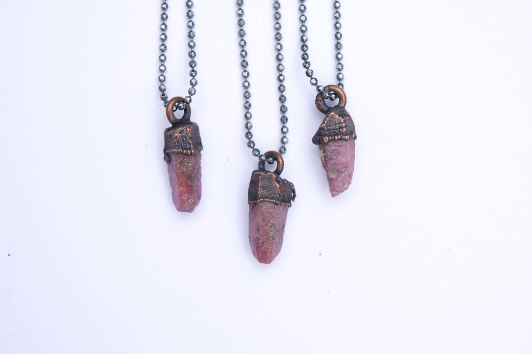 Ruby Crystal Necklace Raw Ruby Necklace Raw Mineral - Etsy