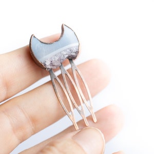 Moon Hair Comb | Druzy Crystal Hair Comb | Druzy Moon Hair Comb | Moon ...