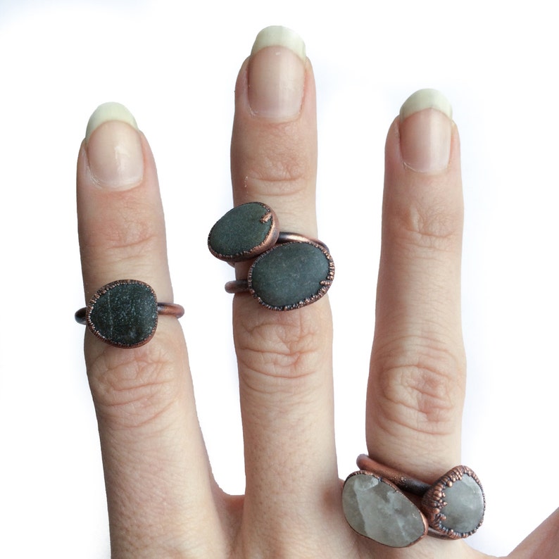Beach Pebble Ring | Organic Stone Stacking Ring | Pebble Ring | Organic ...