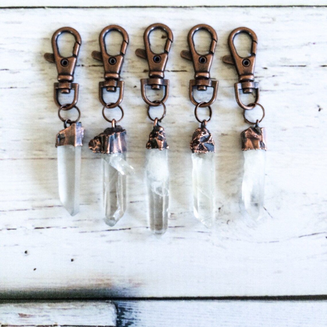 Quartz Crystal Keychain Raw Crystal Keychain Quartz - Etsy