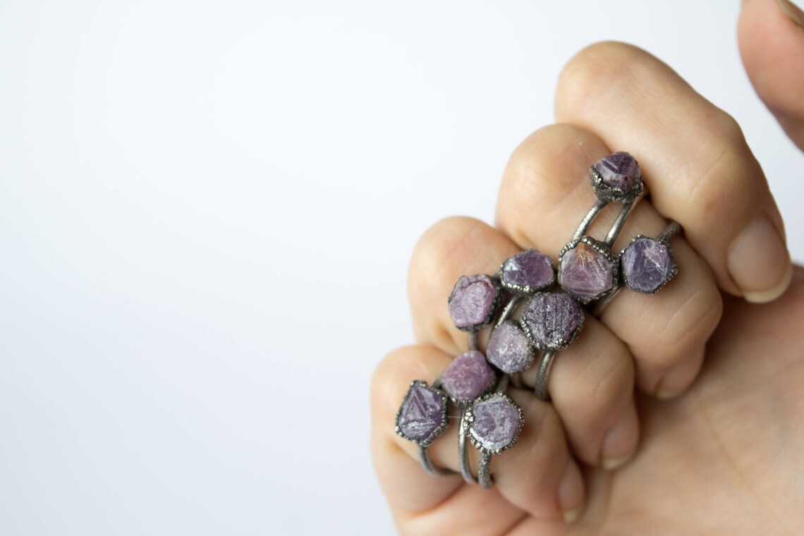 RAW Ruby Stacking Ring Real Ruby Jewelry Natural Ruby Ring - Etsy