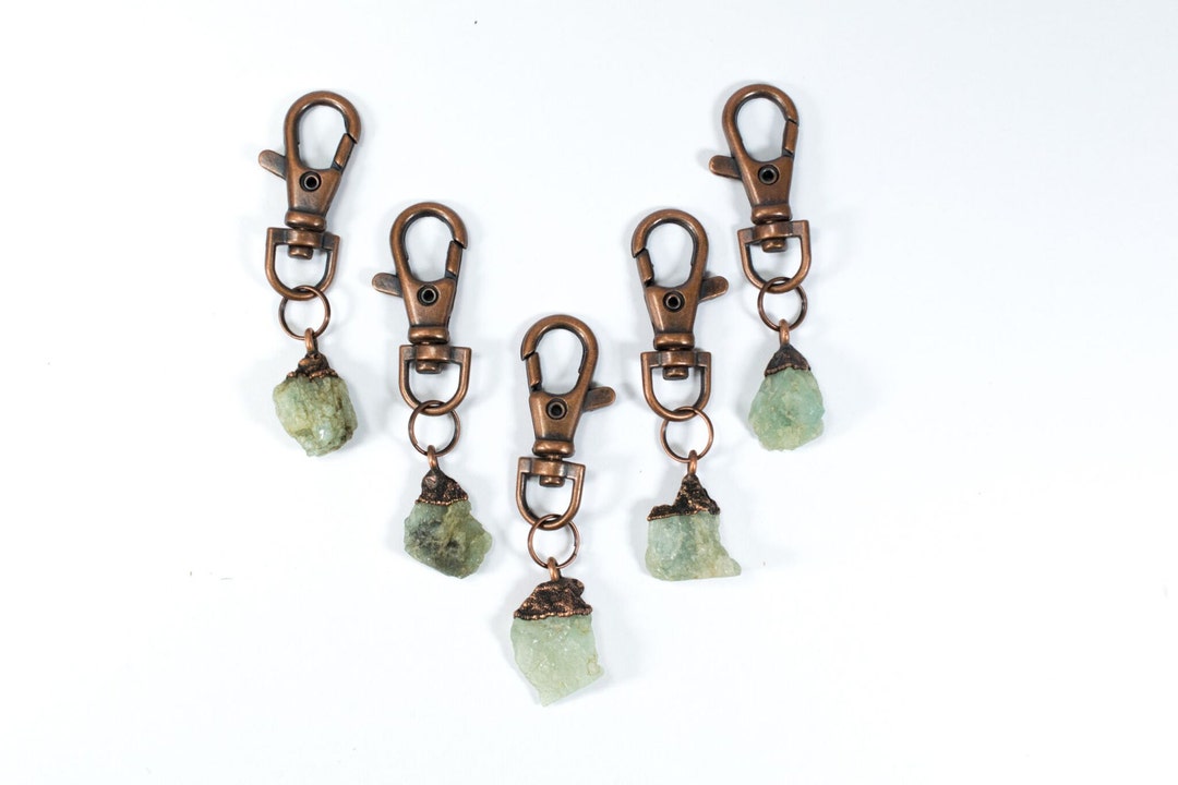 Aquamarine Keychain | Raw Crystal Keychain | Aquamarine Crystal Key ...