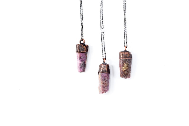 Ruby Crystal Necklace Raw Ruby Necklace Raw Mineral - Etsy