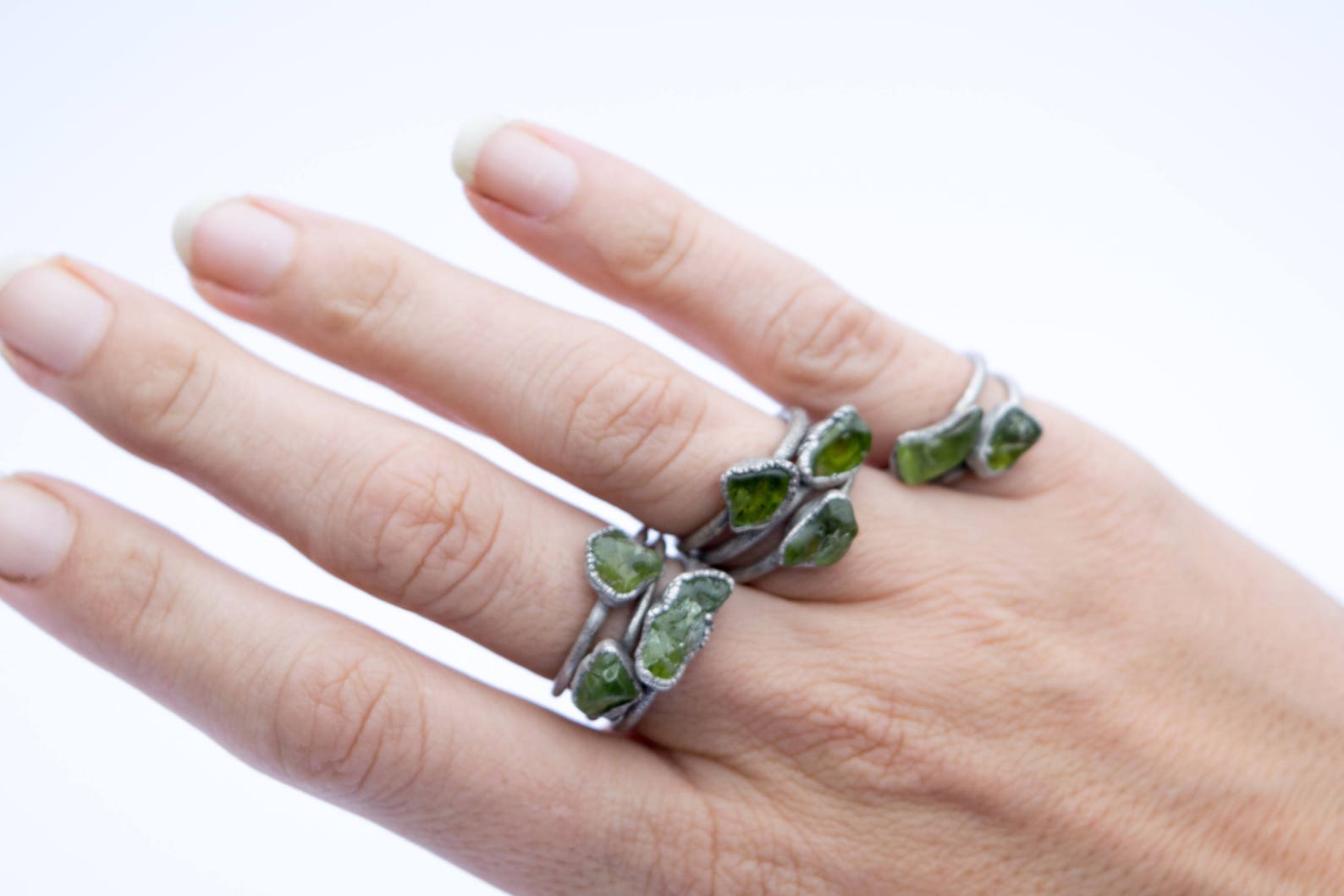 Green Peridot Ring Raw Peridot Ring Copper & Peridot Ring | Etsy