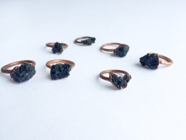 Tektite Ring Raw Tektite Stacking Ring Raw Mineral Ring - Etsy