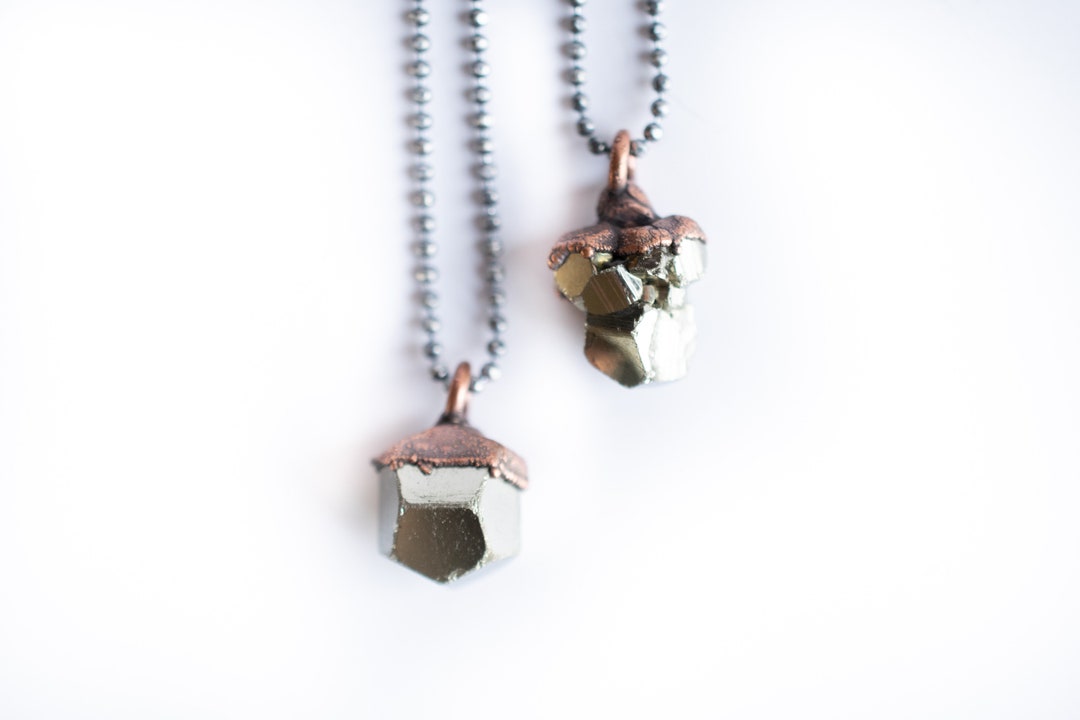 SALE Raw Pyrite Necklace | Pyrite Necklace | Electroformed Necklace ...
