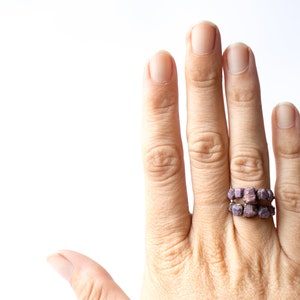 Multi Stone Ring | Red Ruby Stacking Ring | Real Ruby Jewelry | Natural Ruby Ring | Rough Ruby ...
