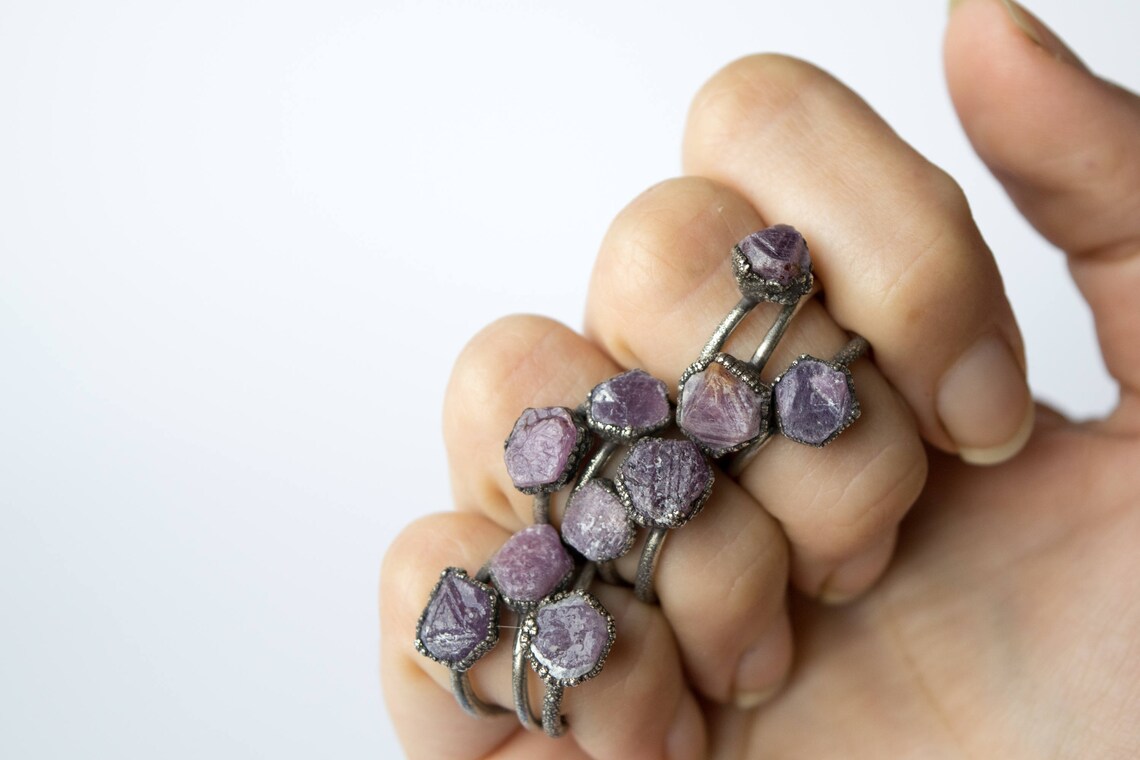 RAW Ruby Stacking Ring Real Ruby Jewelry Natural Ruby Ring - Etsy
