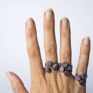 RAW Ruby Stacking Ring | Real Ruby Jewelry | Natural Ruby Ring | Rough Ruby Stacking Ring | Raw ...