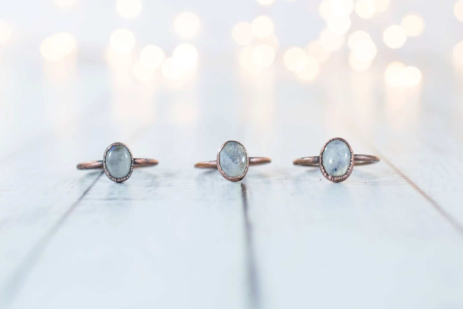 Rainbow Moonstone Ring Simple Stone Stacking Ring | Etsy