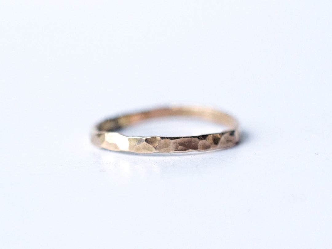 Hammered Gold Stacking Ring | Hammered 14k Gold Fill Rings | Hammered ...