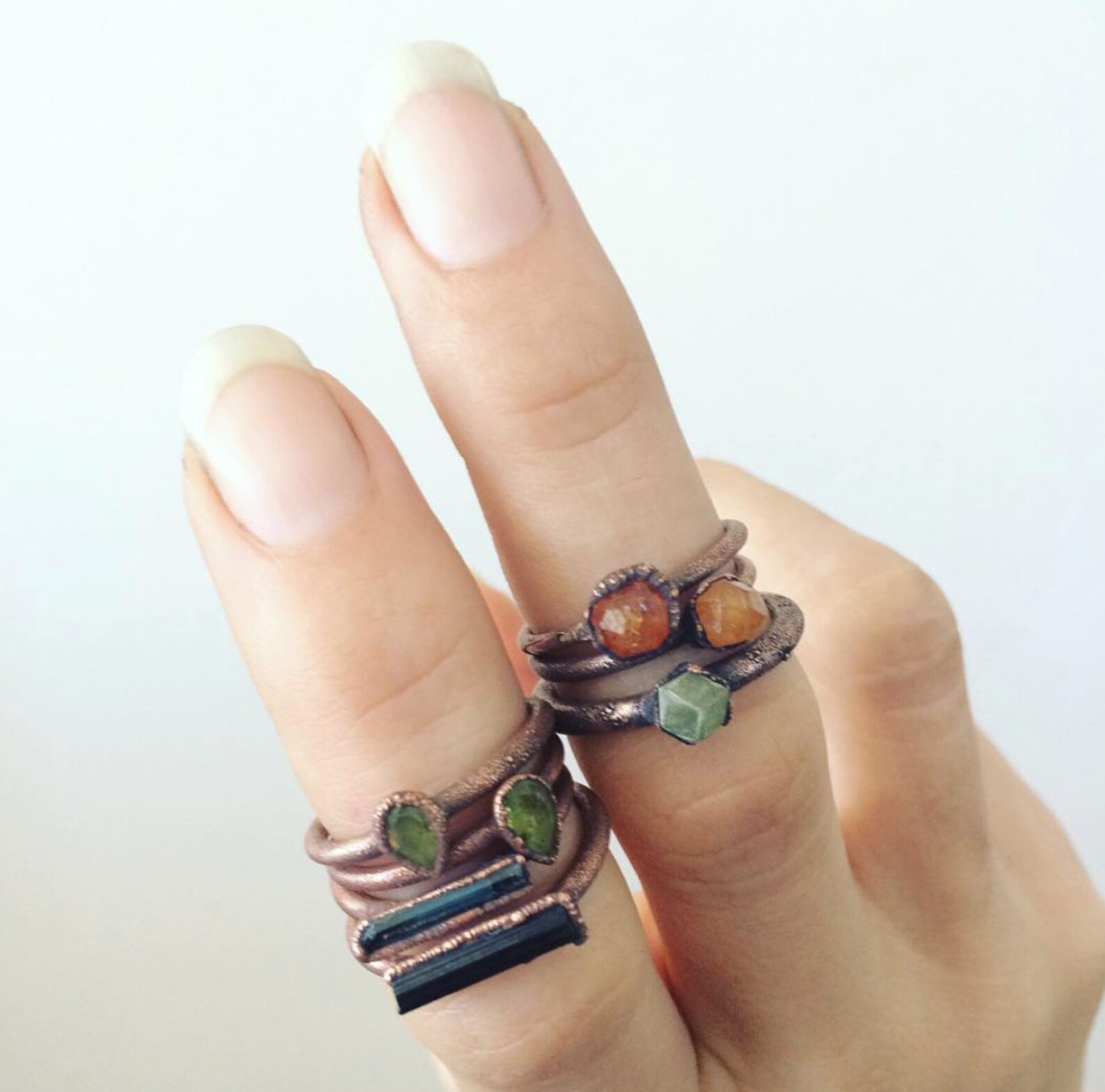 Raw Garnet Ring Orange Garnet Ring Electroformed Garnet - Etsy