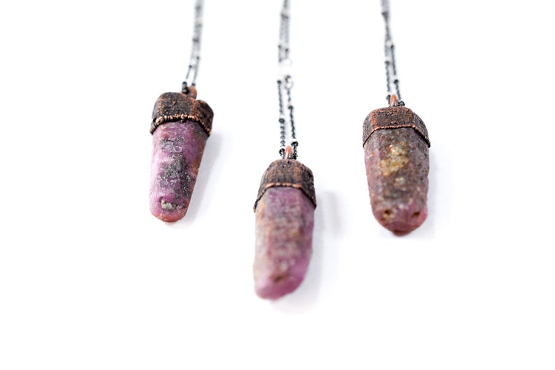 Ruby Crystal Necklace Raw Ruby Necklace Raw Mineral - Etsy