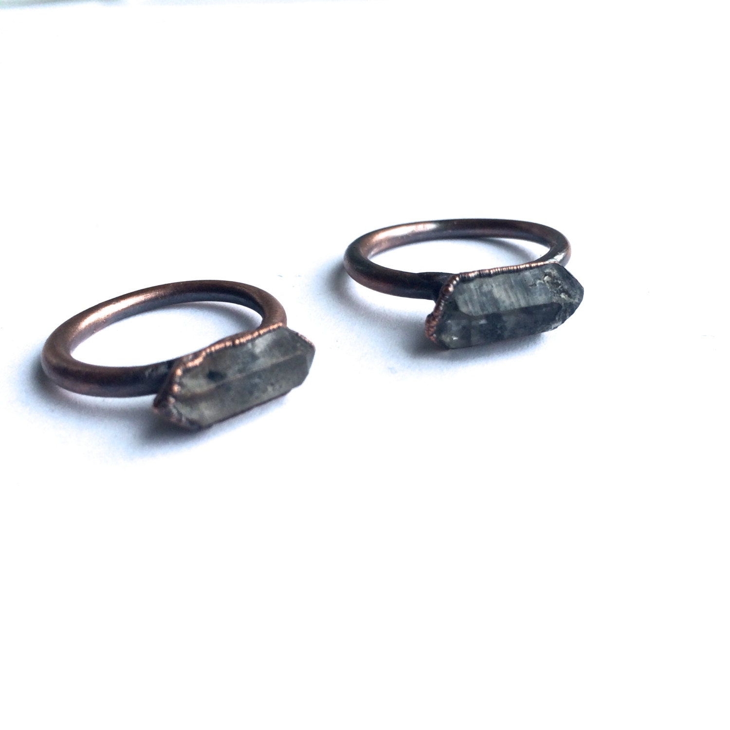 Tibetan Crystal Ring Raw Anthraxolite Crystal Ring Double - Etsy