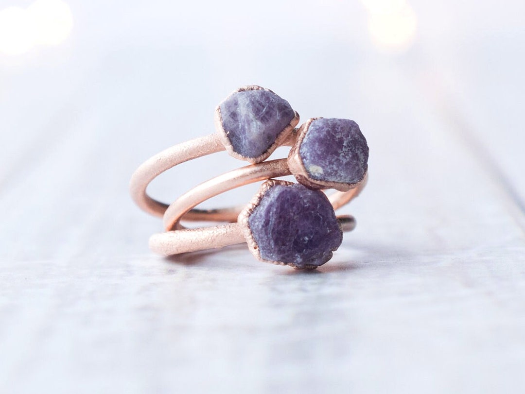 SALE Rose Gold Ruby Ring | Red Ruby Crystal Ring | Raw Crystal Ring ...