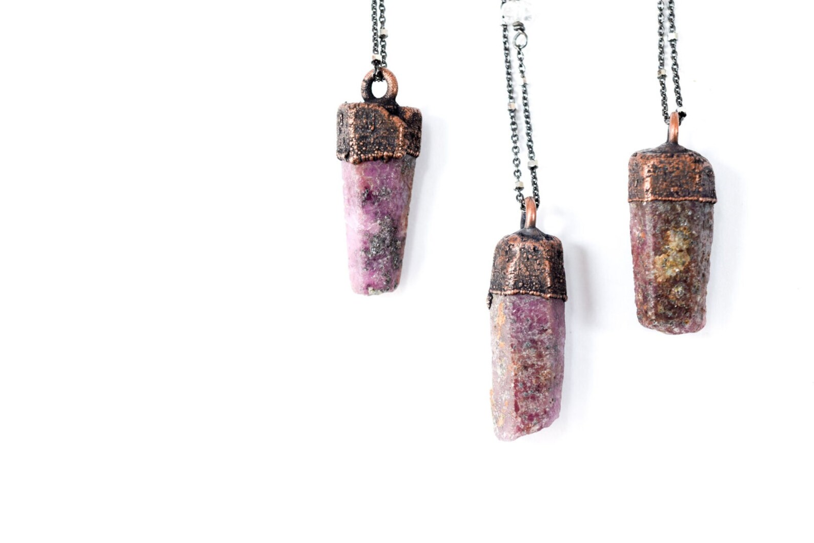 Ruby Crystal Necklace Raw Ruby Necklace Raw Mineral - Etsy