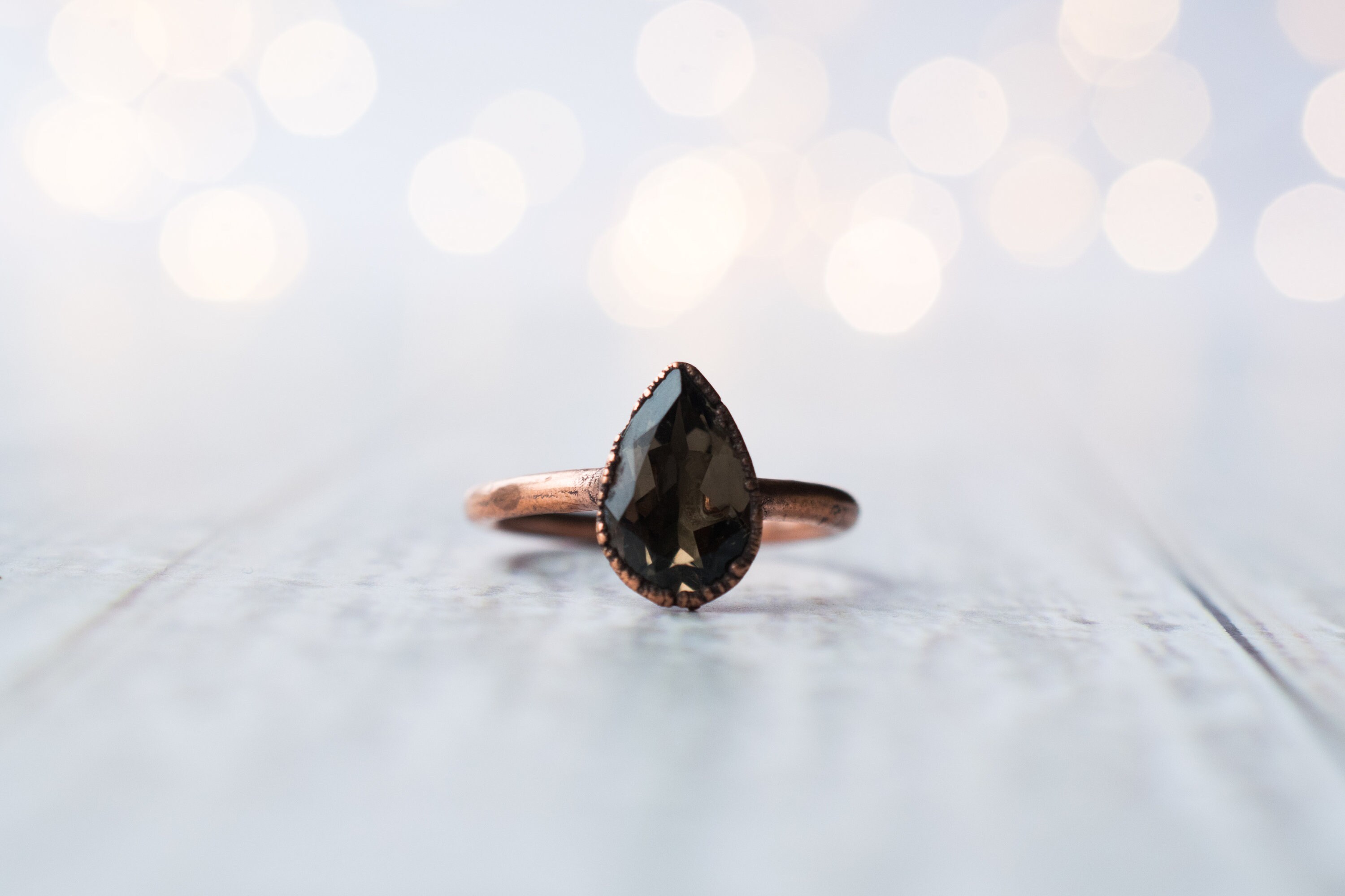 Smokey Quartz ring Organic stone stacking ring Smokey | Etsy