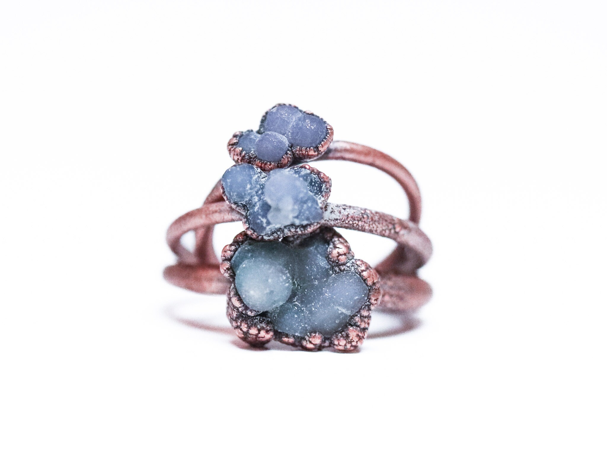 Grape Agate Ring | Grape Agate Cluster Ring | Copper and Natural Agate ...