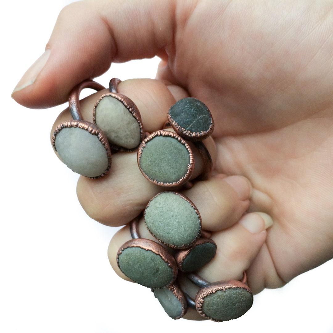 Beach Pebble Ring | Organic Stone Stacking Ring | Pebble Ring | Organic ...