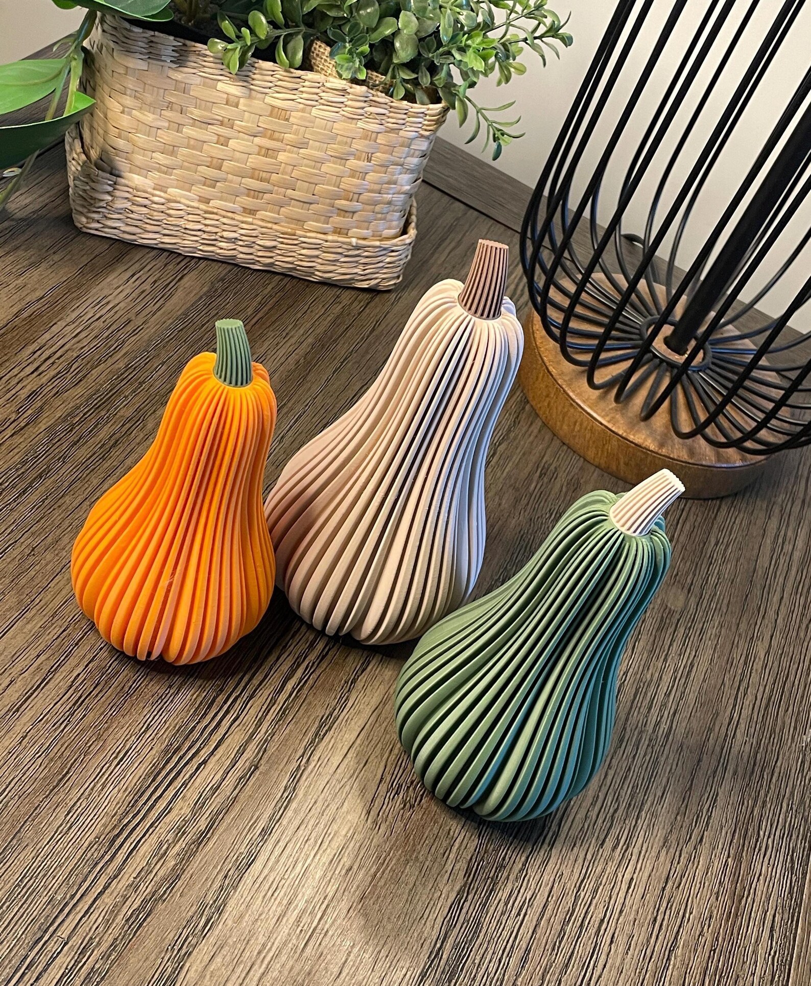 3D Printed Modern Gourds – Set of 3 in Different Colors – Fall ...