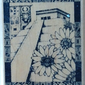 Aztec Mayan Temple Vintage Wood Mounted Rubber Stamp by Inkadinkado ...