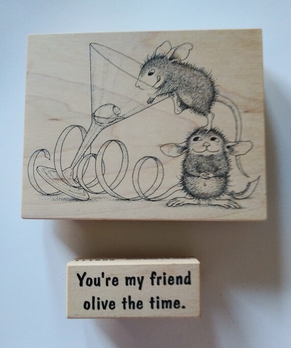 House Mouse Stamp a Kiss 002 Limited Edition Wood Mounted Rubber Stamp ...