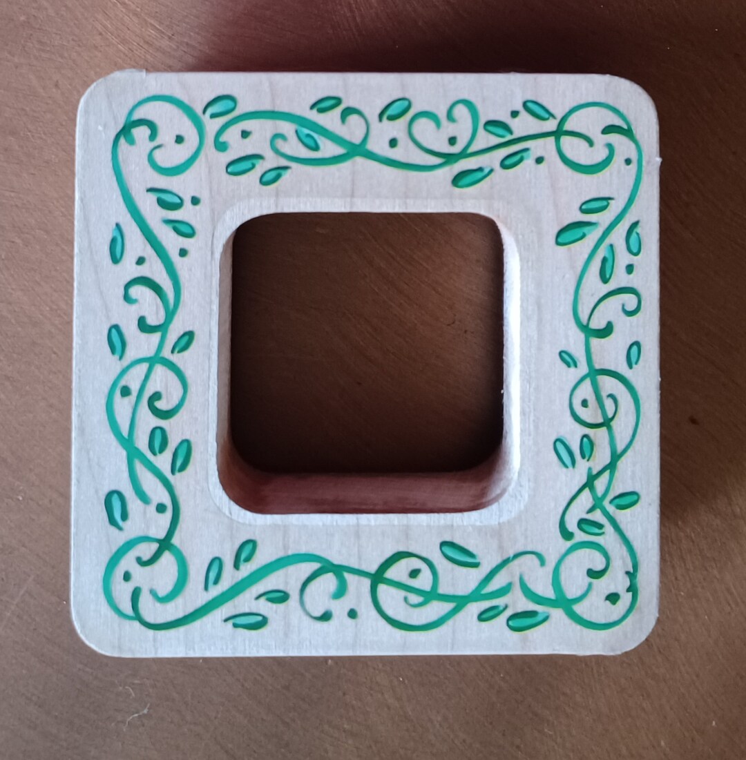 Brush Swirl Frame HTF Border Background Stamp Wood Mounted Rubber Stamp ...