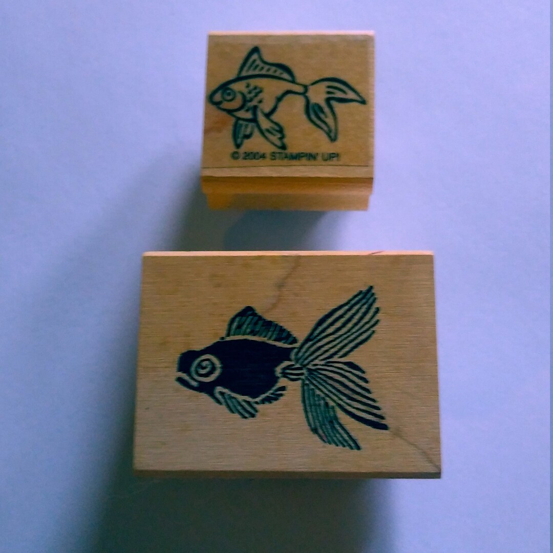 2 Tropical Goldfish Realistic Wood Mounted Rubber Stamps by Stampin up ...