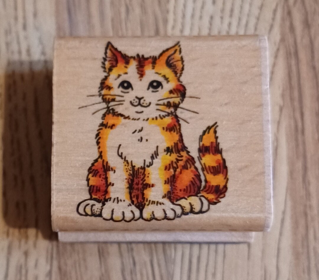 Cute Cat Kittens by Stampcraft Rare Vintage 440D39 Wood Mounted Rubber ...