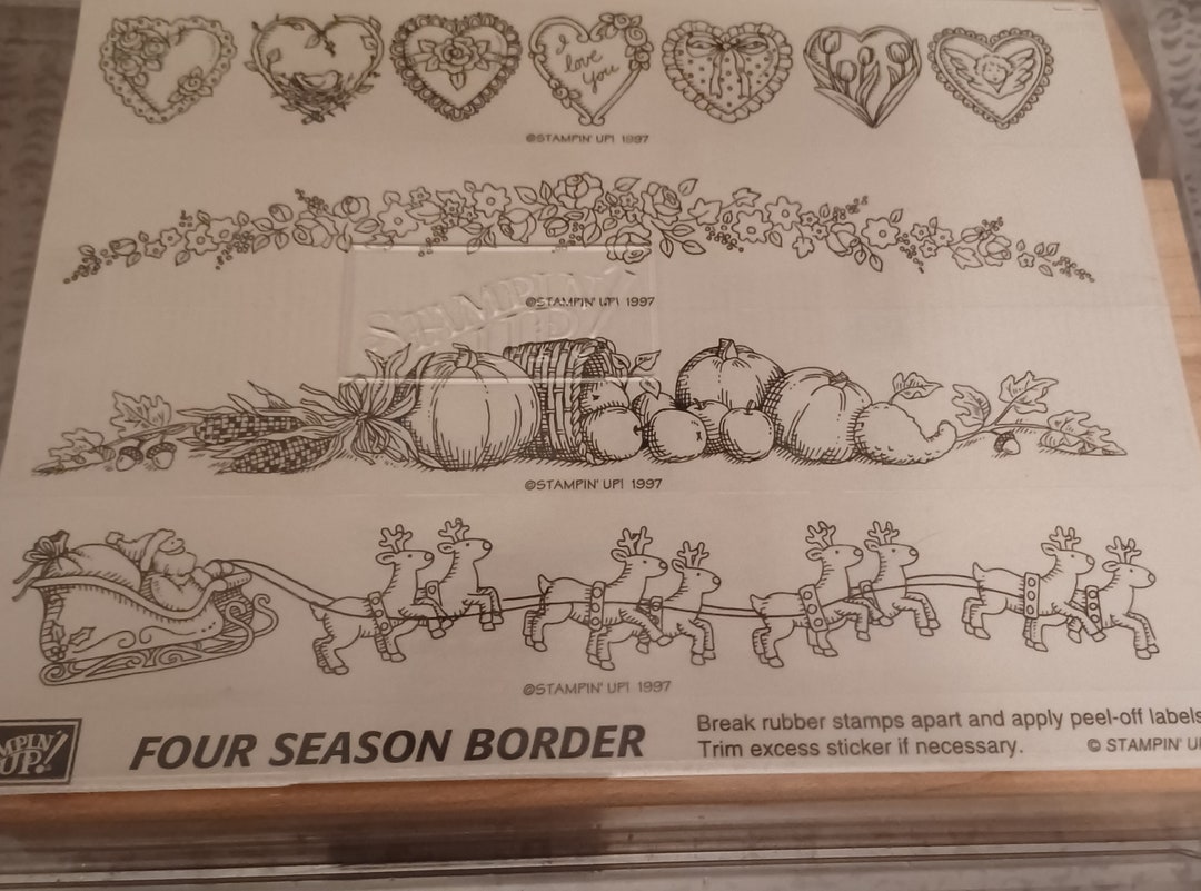 Rare Four Season Border Level 1B New 4 Wood Unmounted Rubber Stamps by ...