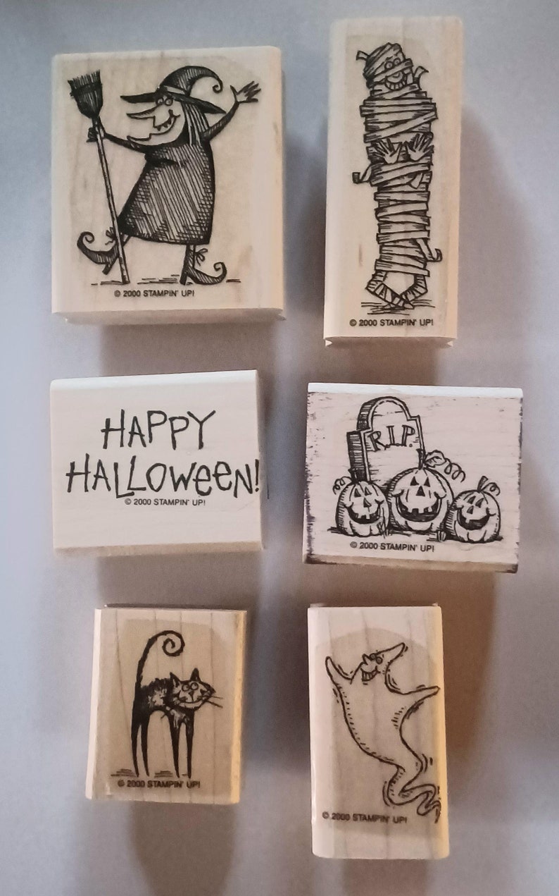 Spooktacular Greetings Set Wood Mounted Rubber Stamps by Stampin' up ...