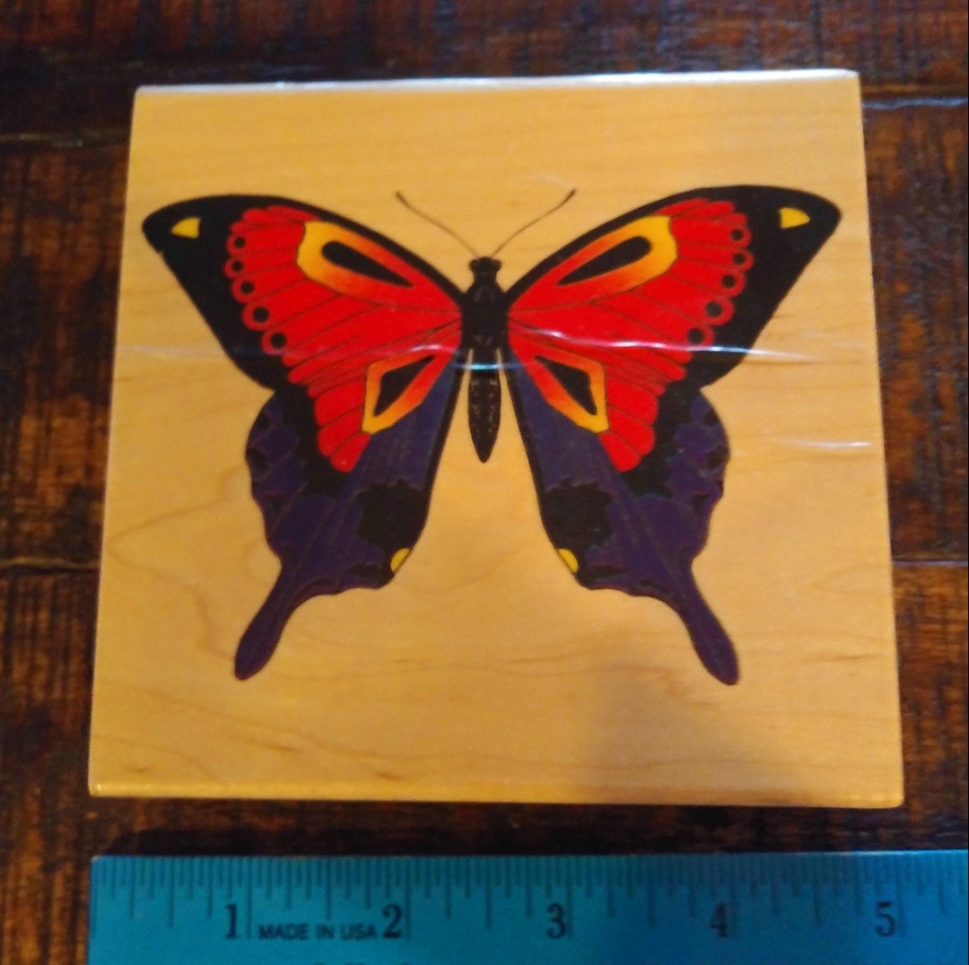 Giant Butterfly Vintage Wood Mounted Rubber Stamp by Inkadinkdo 6702-Q ...