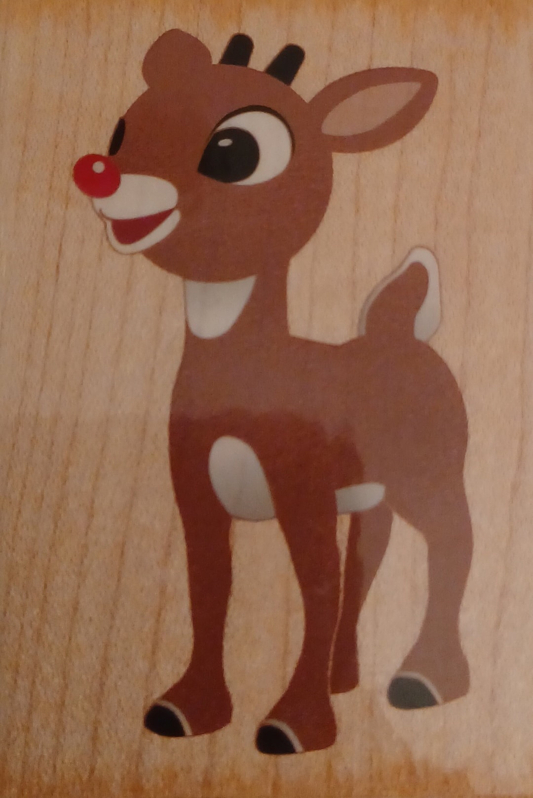 Rudolph the Red Nose Reindeer Wood Mounted Rubber Stamp Rare HTF Stamp ...