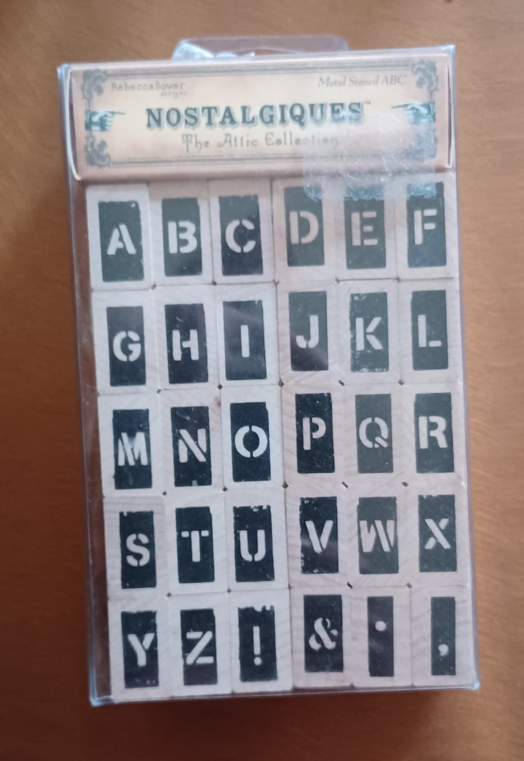 Alphabet Metal Stencil ABC by Rebecca Sower 30 Wood Mounted Rubber ...